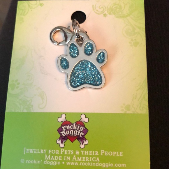 Rockin Doggie | Jewelry | Nwt Rockin Doggie Blue Paw Print Charm | Poshmark